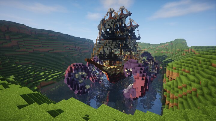 Barco con Kraken Minecraft Map