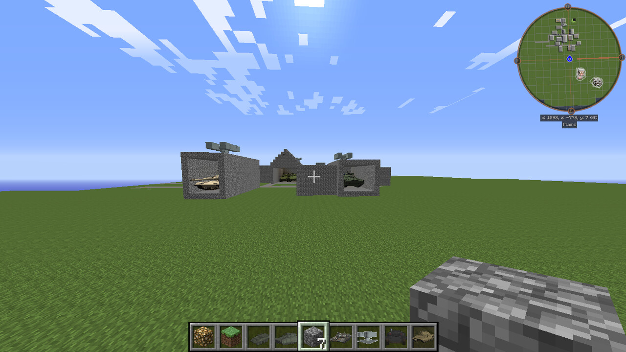 village to a mcheli tank base Minecraft Map