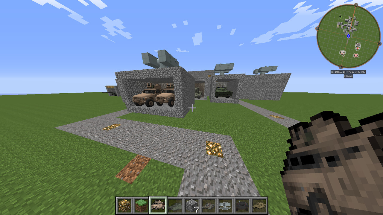 village to a mcheli tank base Minecraft Map