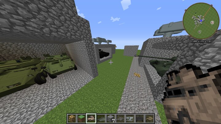 village to a mcheli tank base Minecraft Map