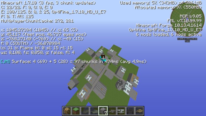 village to a mcheli tank base Minecraft Map