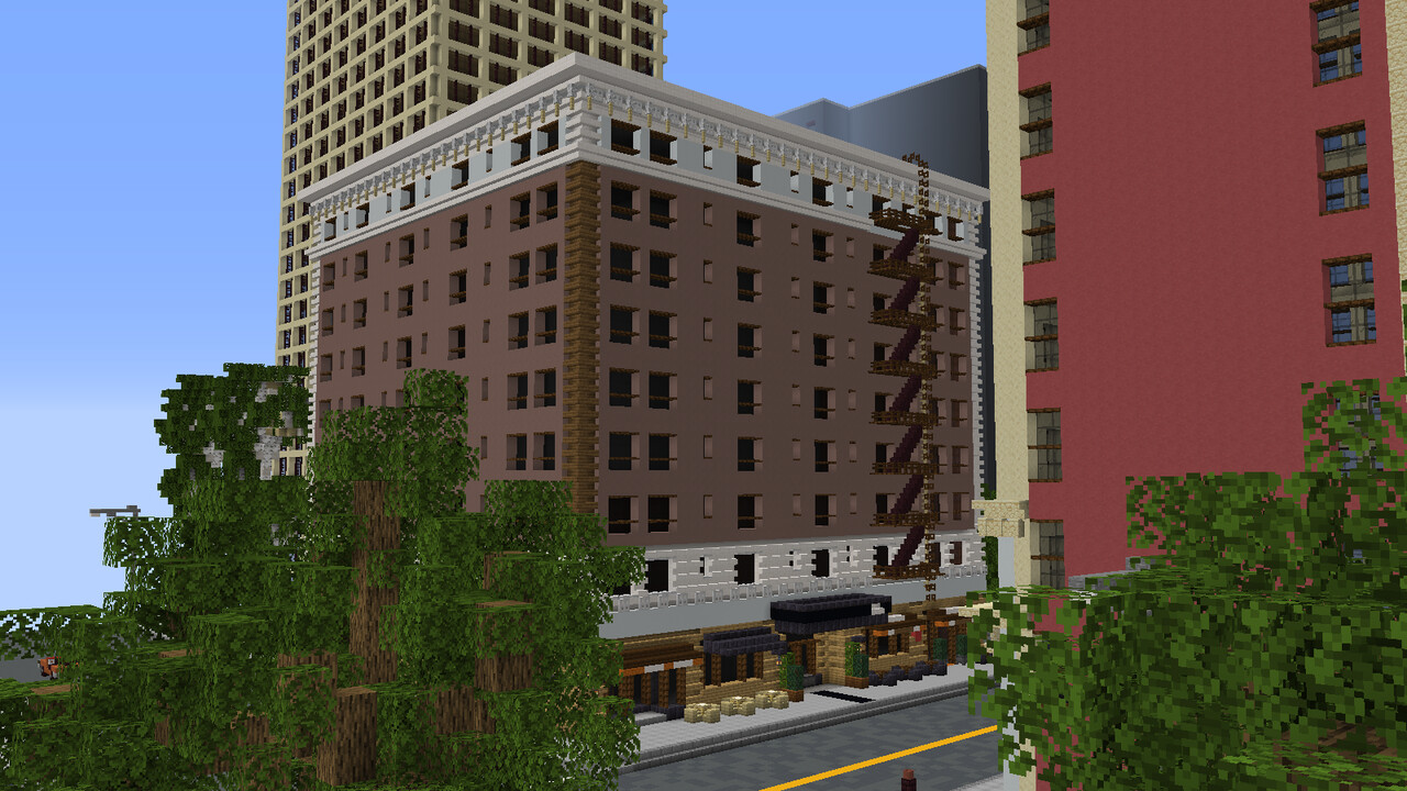 Portland, Oregon, Reference building in 1.5:1 scale Minecraft Map