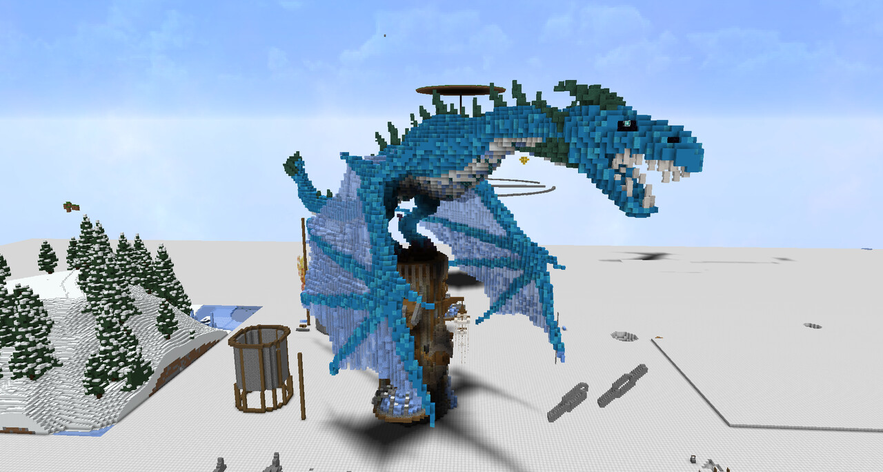 Diagonal Ice Dragon Minecraft Map