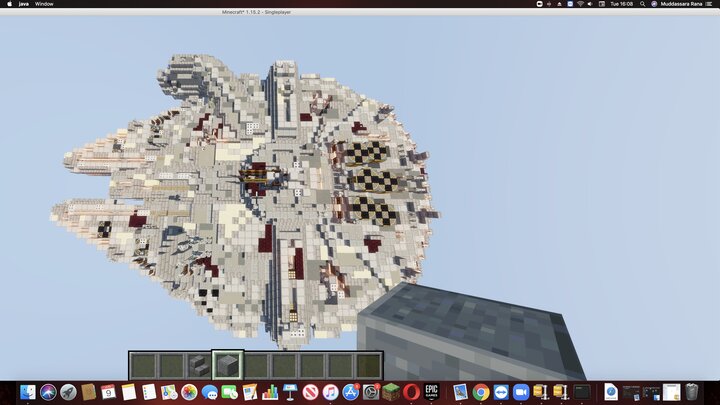 Star Wars Millenium Falcon 2:1 scale. Tutorial by Elcestrus Minecraft Map