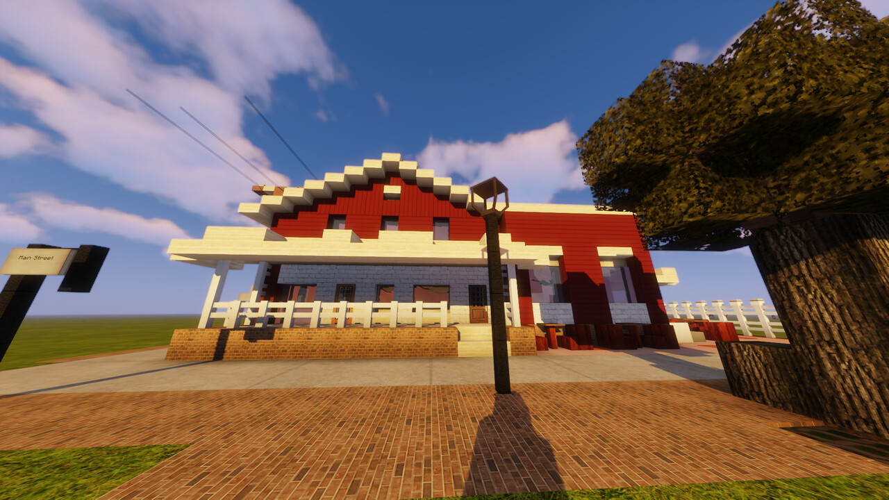 Small Town Building #1 - Red Restaurant Minecraft Map