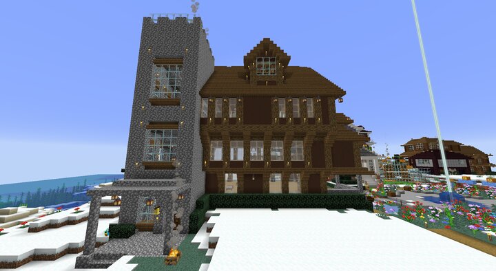 large cottage community center. Minecraft Map