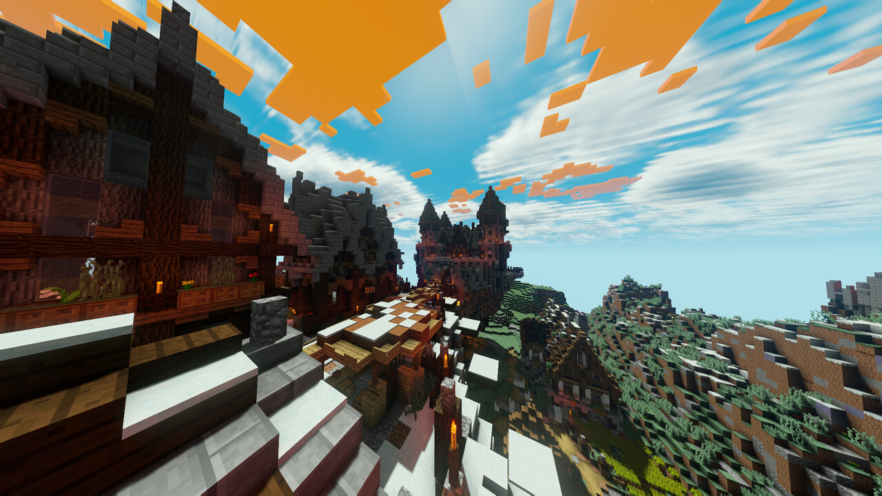 Dark Medieval Spawn (Includes Castle, Village and Mill) Minecraft Map