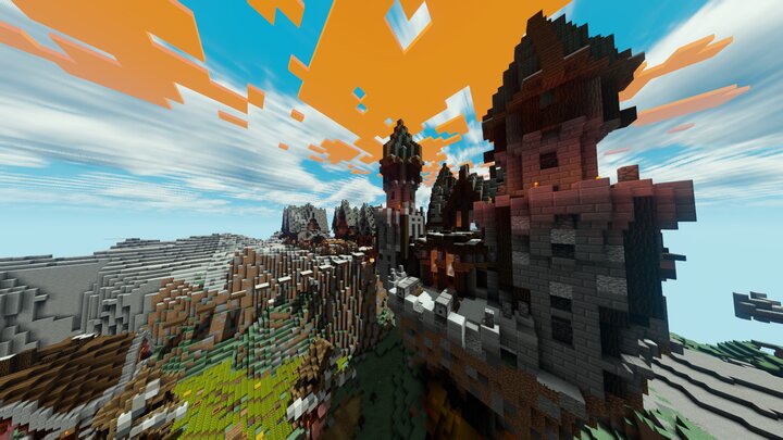 Dark Medieval Spawn (Includes Castle, Village and Mill) Minecraft Map