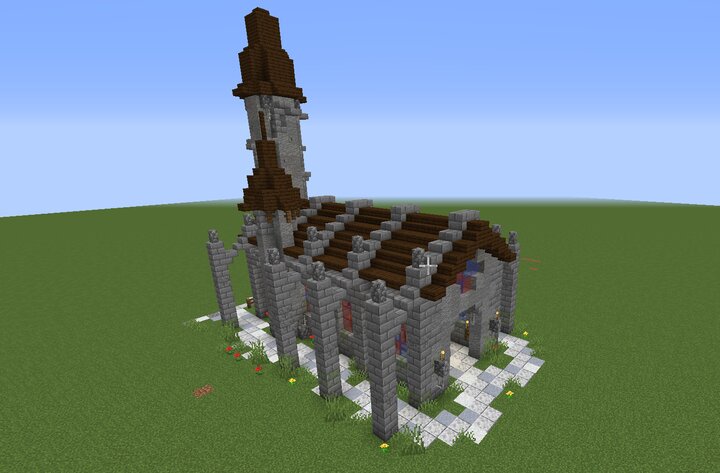 medieval church - église médiévale - mittelalterliche Kirche Minecraft Map