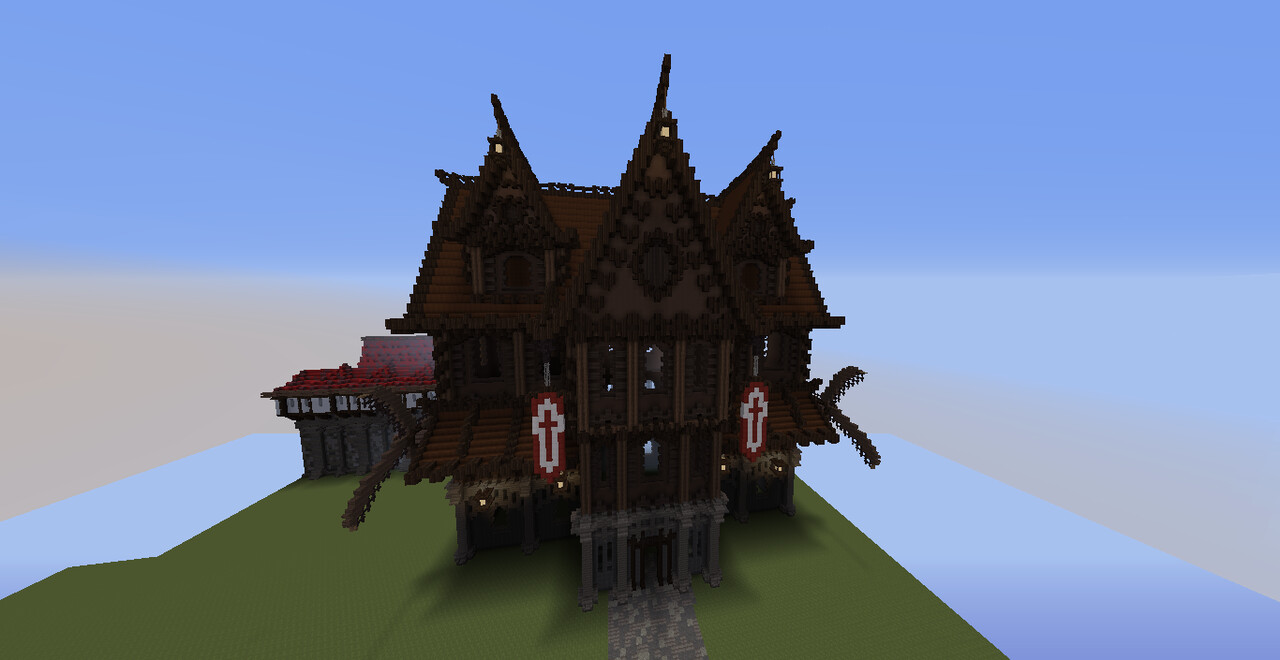 medieval steampunk-style house Minecraft Map