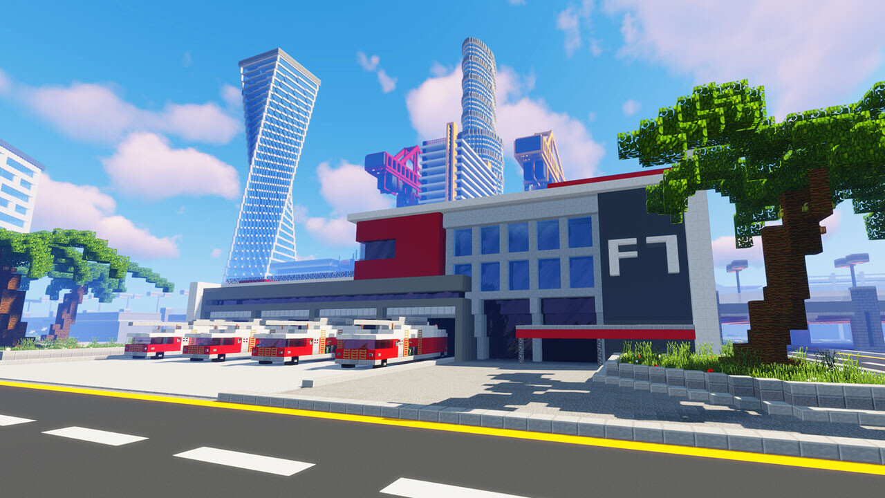 Modern Fire Station (Modern City #15) Minecraft Map