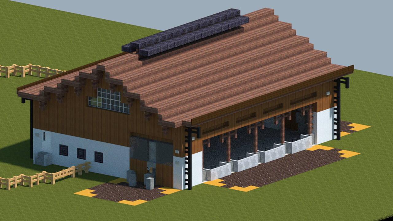 Farming sim 19, Large cow pasture [With download] Minecraft Map