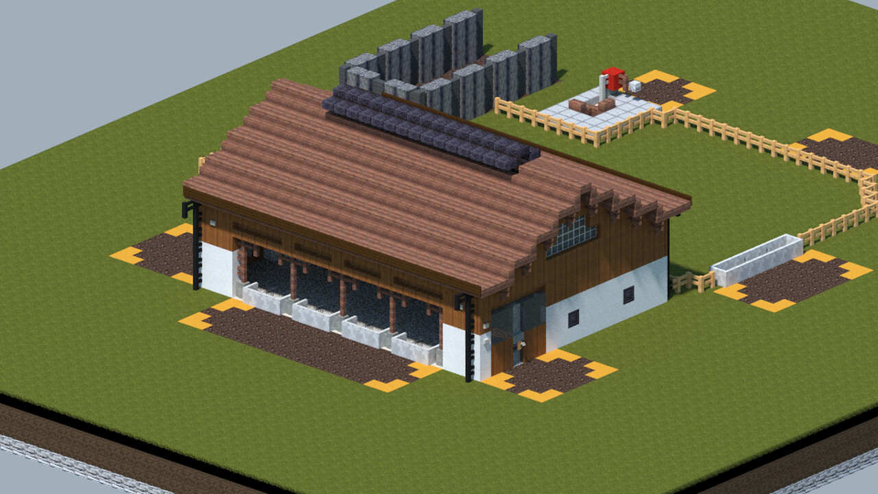 Farming sim 19, Large cow pasture [With download] Minecraft Map