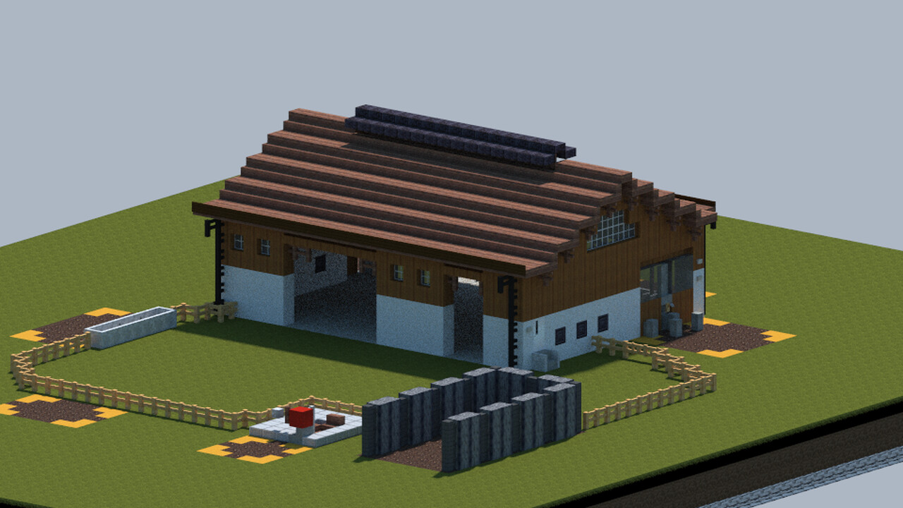 Farming sim 19, Large cow pasture [With download] Minecraft Map