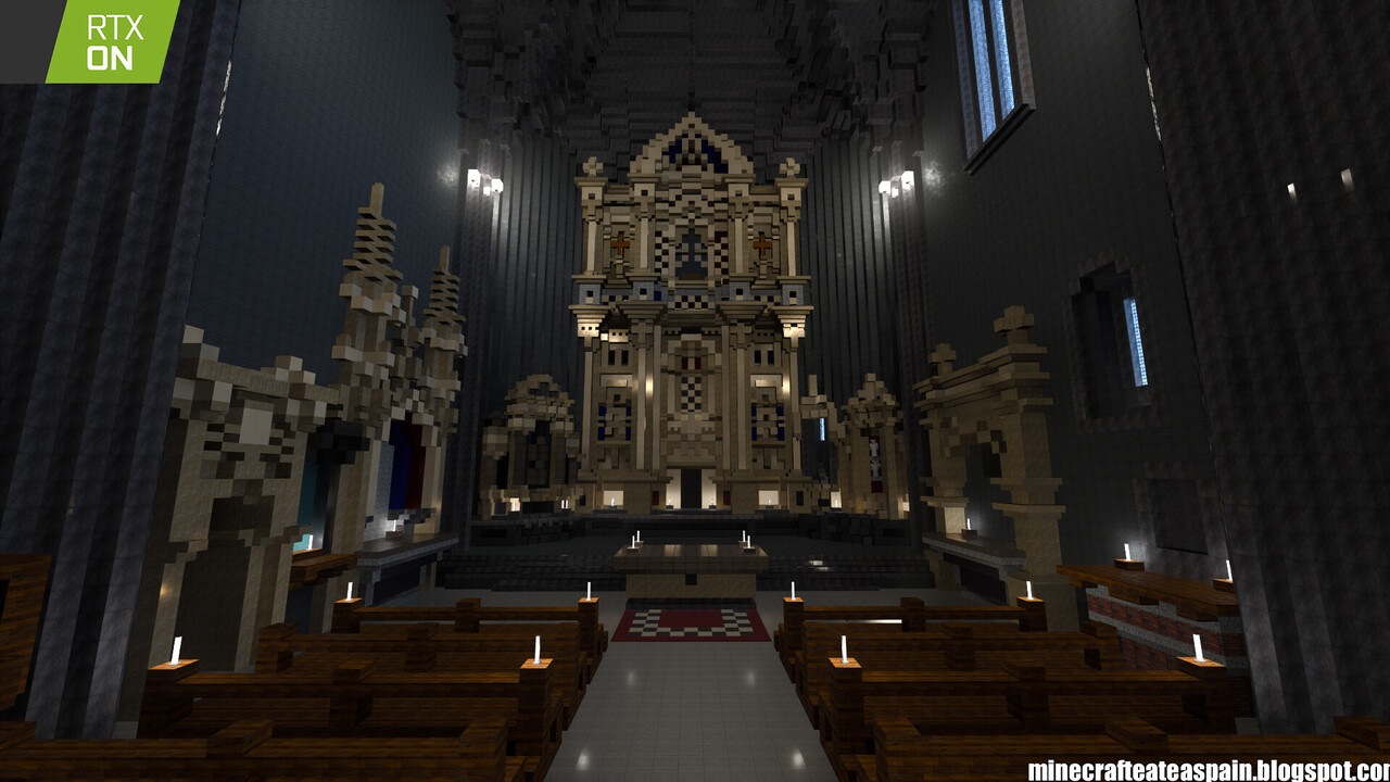 Replica in Minecraft RTX: Church of San Lorenzo Mártir de Fuenteodra ...