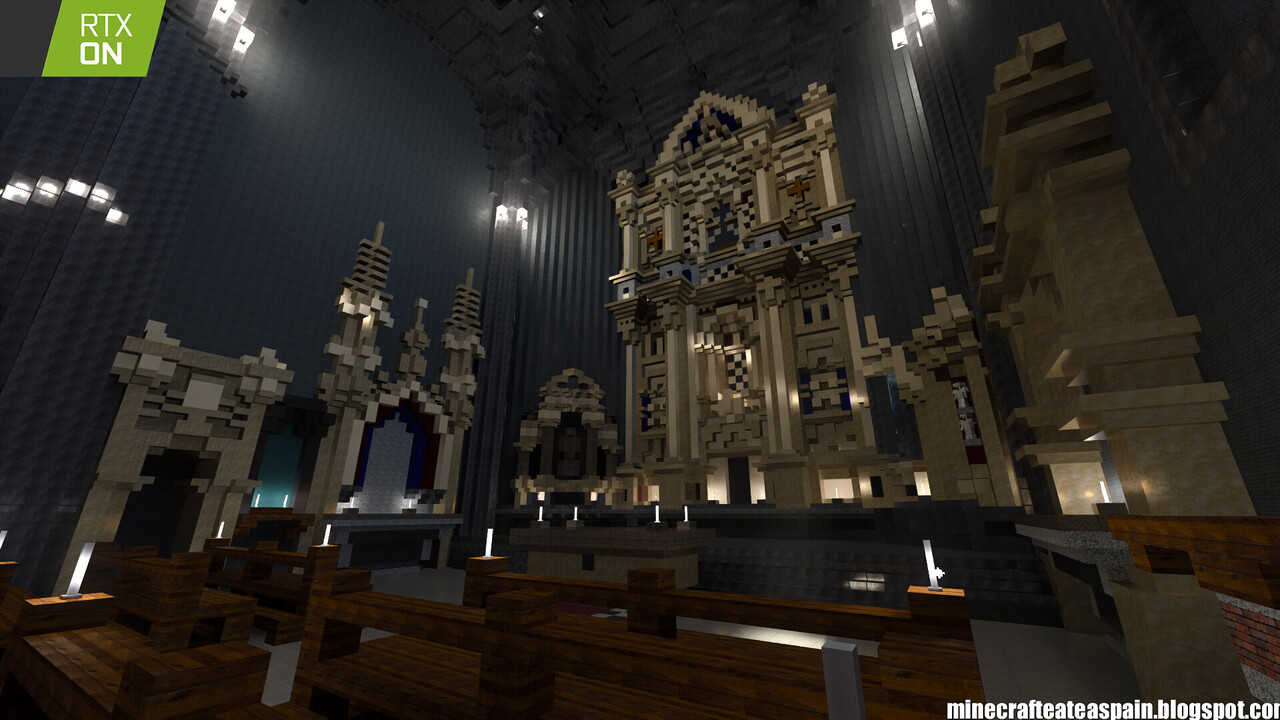 Replica in Minecraft RTX: Church of San Lorenzo Mártir de Fuenteodra ...