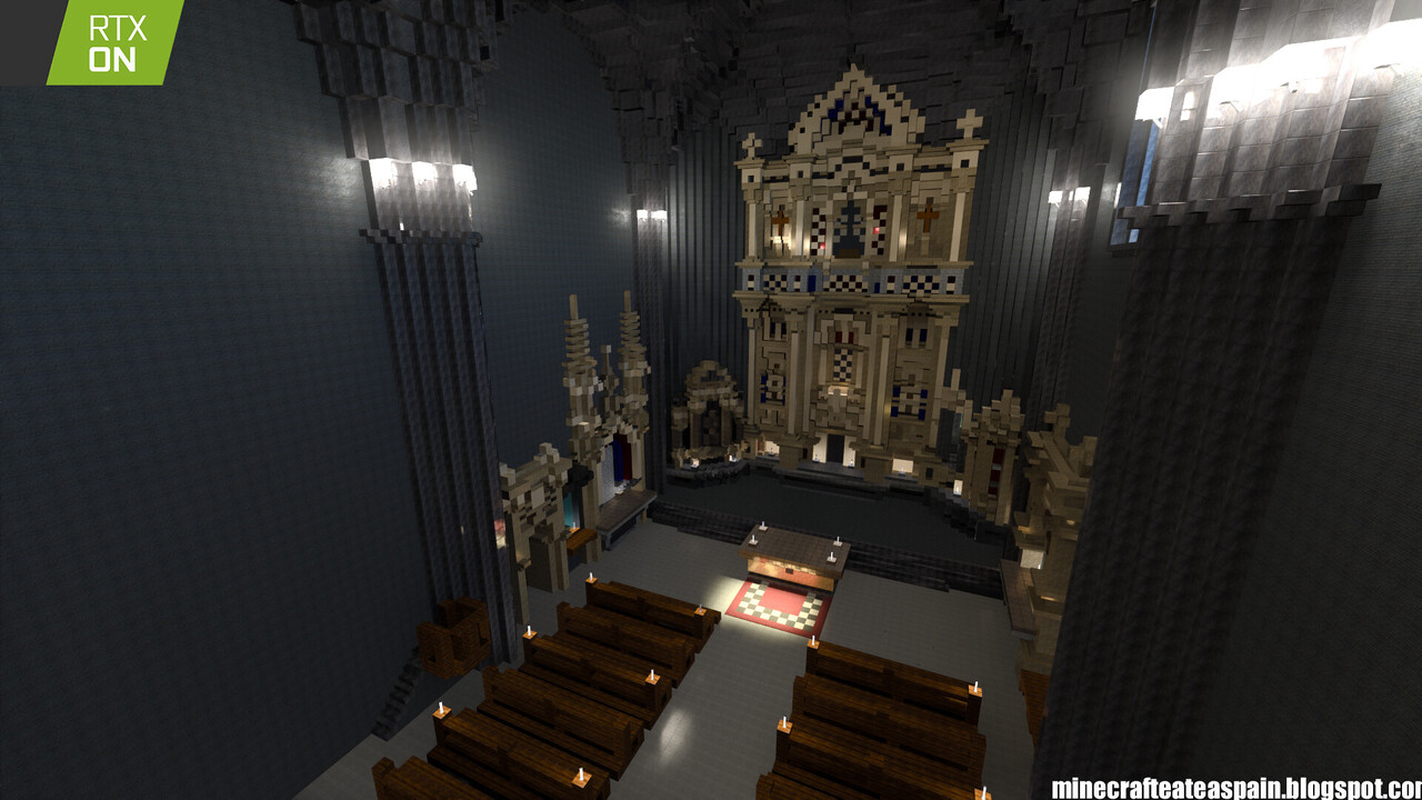 Replica in Minecraft RTX: Church of San Lorenzo Mártir de Fuenteodra ...