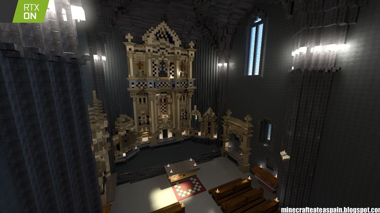 Replica in Minecraft RTX: Church of San Lorenzo Mártir de Fuenteodra ...