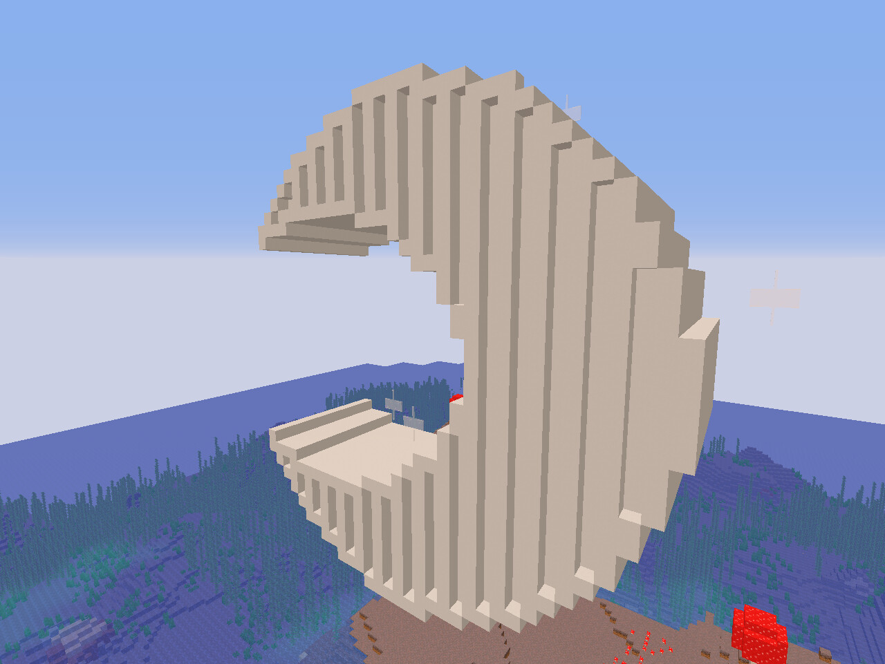 Modern moon house owned by iAquaOwO on SingularityMC.US Minecraft Map