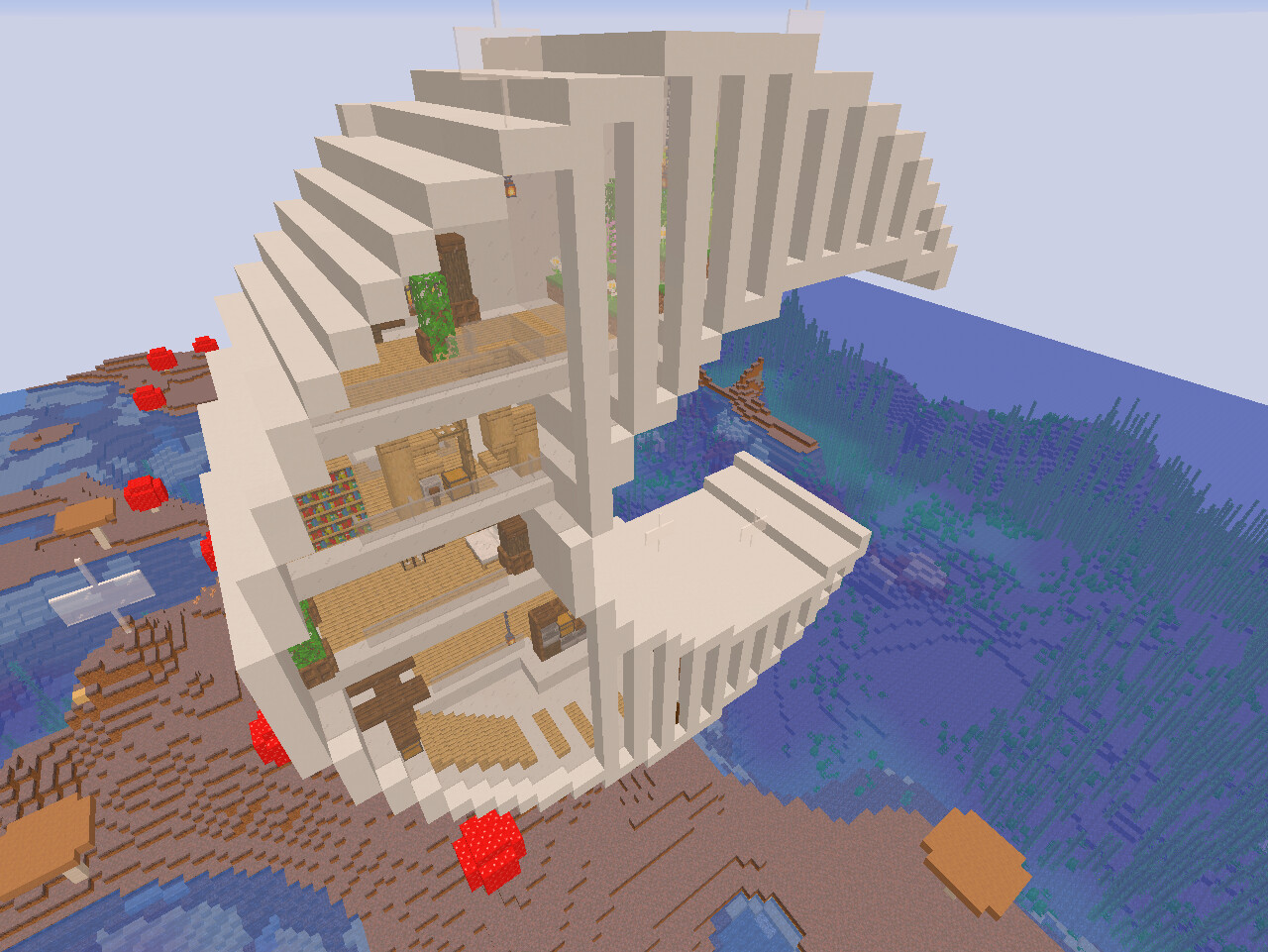 Modern moon house owned by iAquaOwO on SingularityMC.US Minecraft Map
