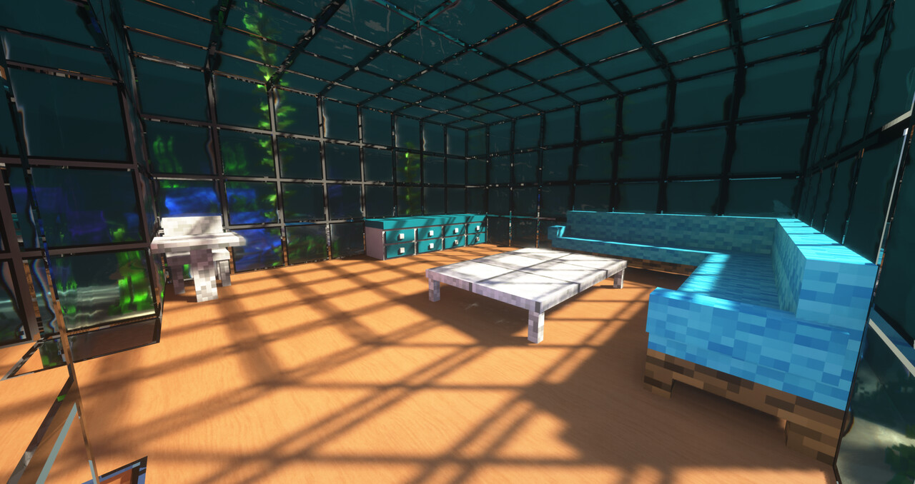 Underwater house in the coral reef Minecraft Map