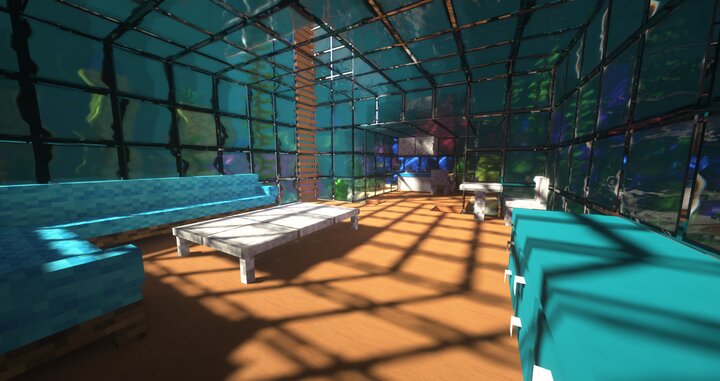 Underwater house in the coral reef Minecraft Map