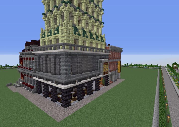 20th Style Corner House With Shop and House of a Cult Minecraft Map