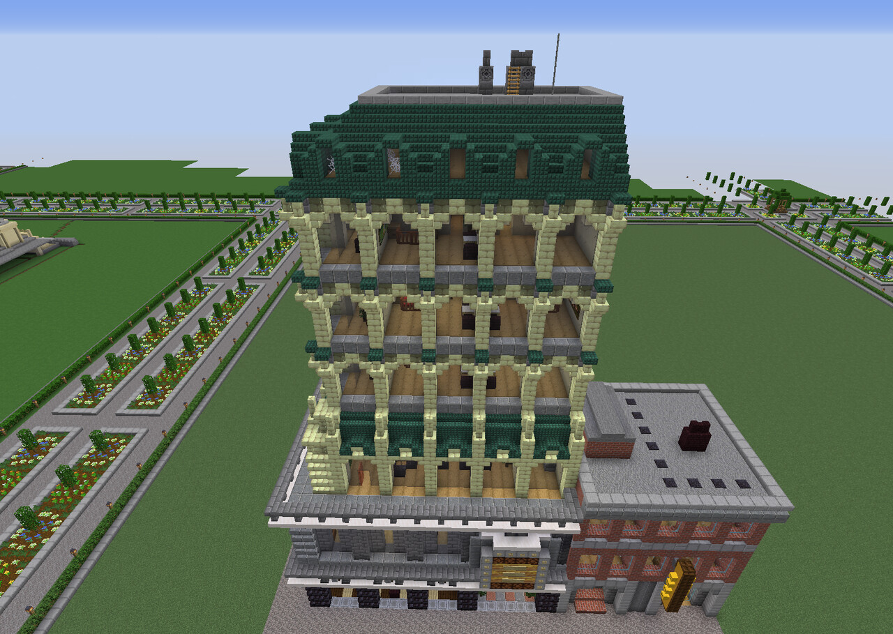 20th Style Corner House With Shop and House of a Cult Minecraft Map