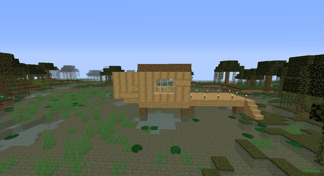 Cool Swamp House/Cabin with dock Minecraft Map