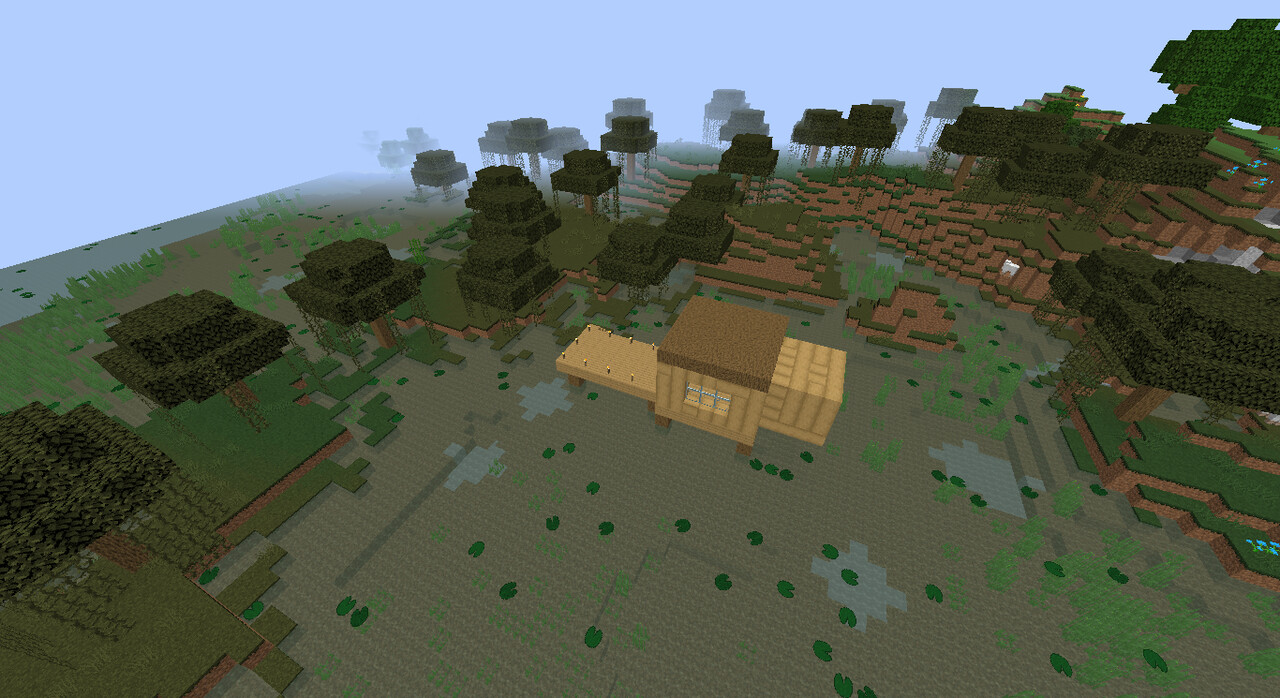 Cool Swamp House/Cabin with dock Minecraft Map