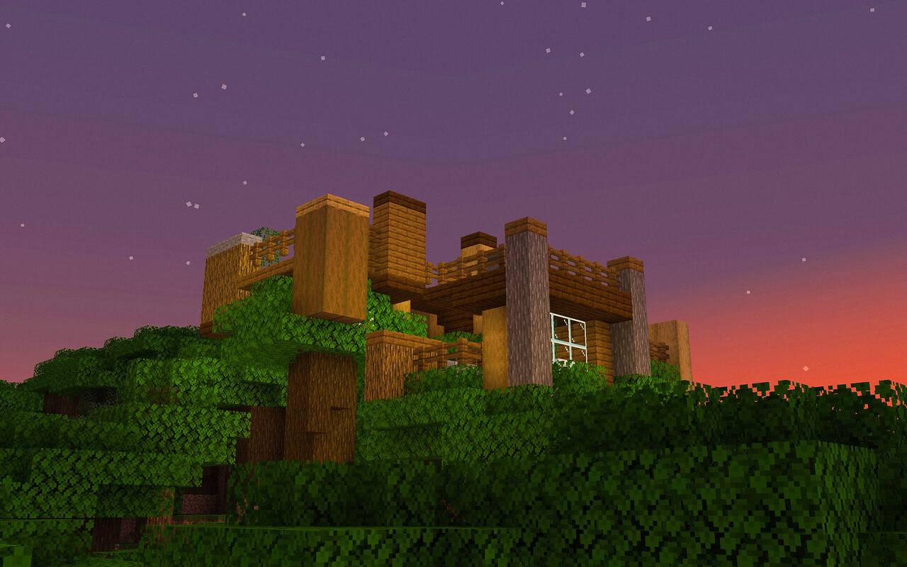 Dark Oak Treehouse [Small Modern Build] Minecraft Map