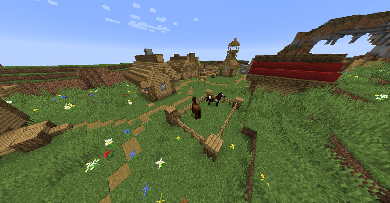 hillside villige themed map Minecraft Map