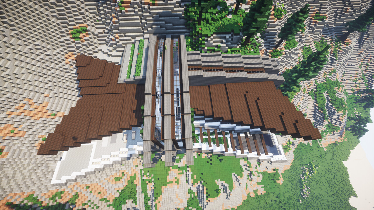 Modern cliffside villa 2 | with interiors + download | MFC | Minecraft Map