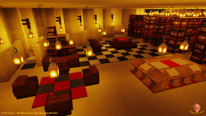 University Library Building with full interior Minecraft Map