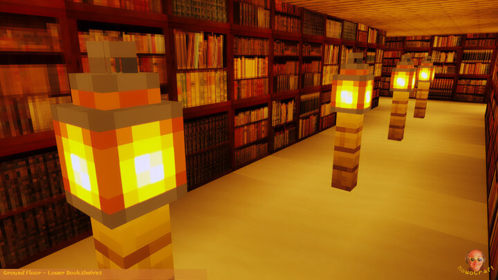 University Library Building with full interior Minecraft Map