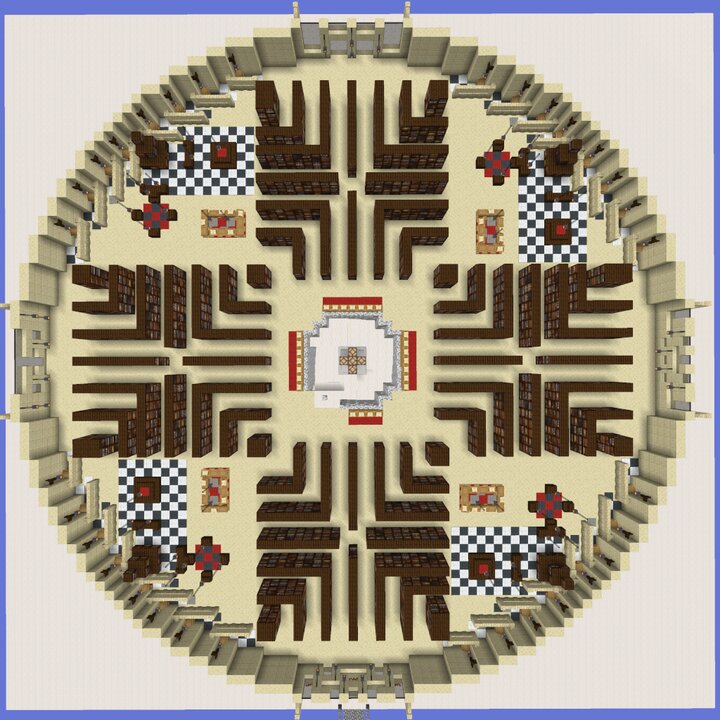 University Library Building with full interior Minecraft Map