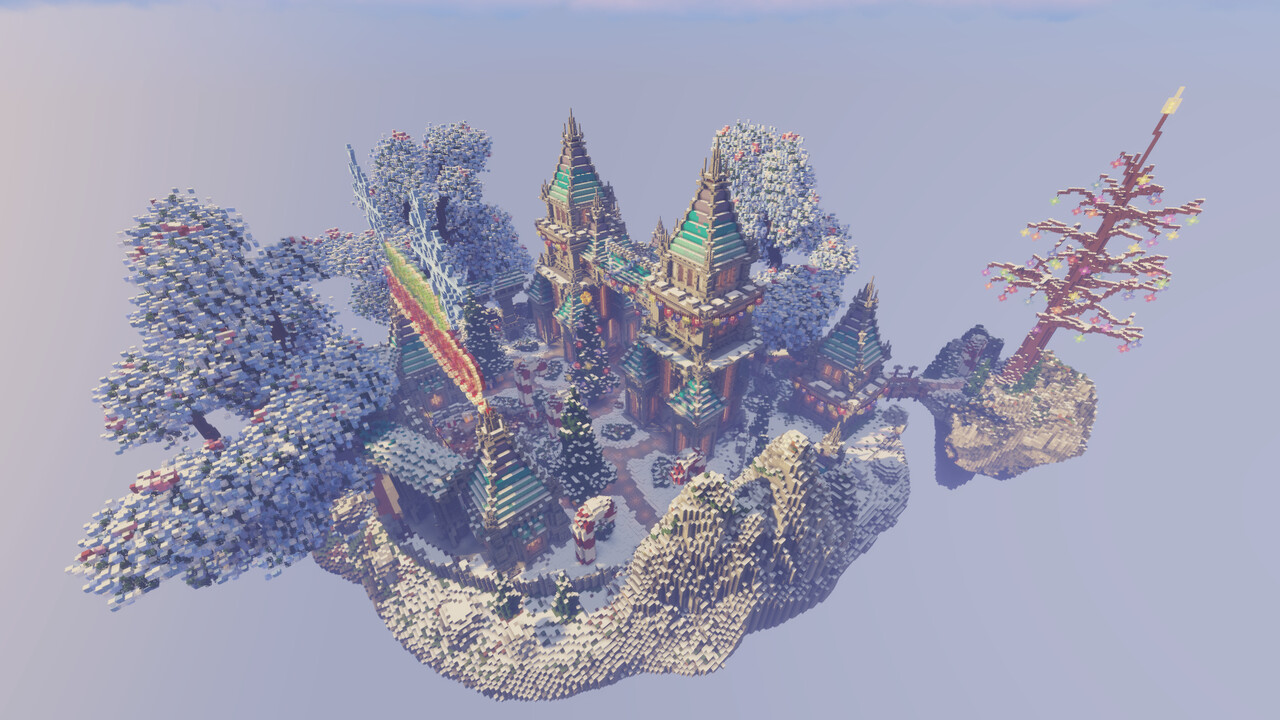 Sky Hub Spawn WINTER EDITION Minecraft Map