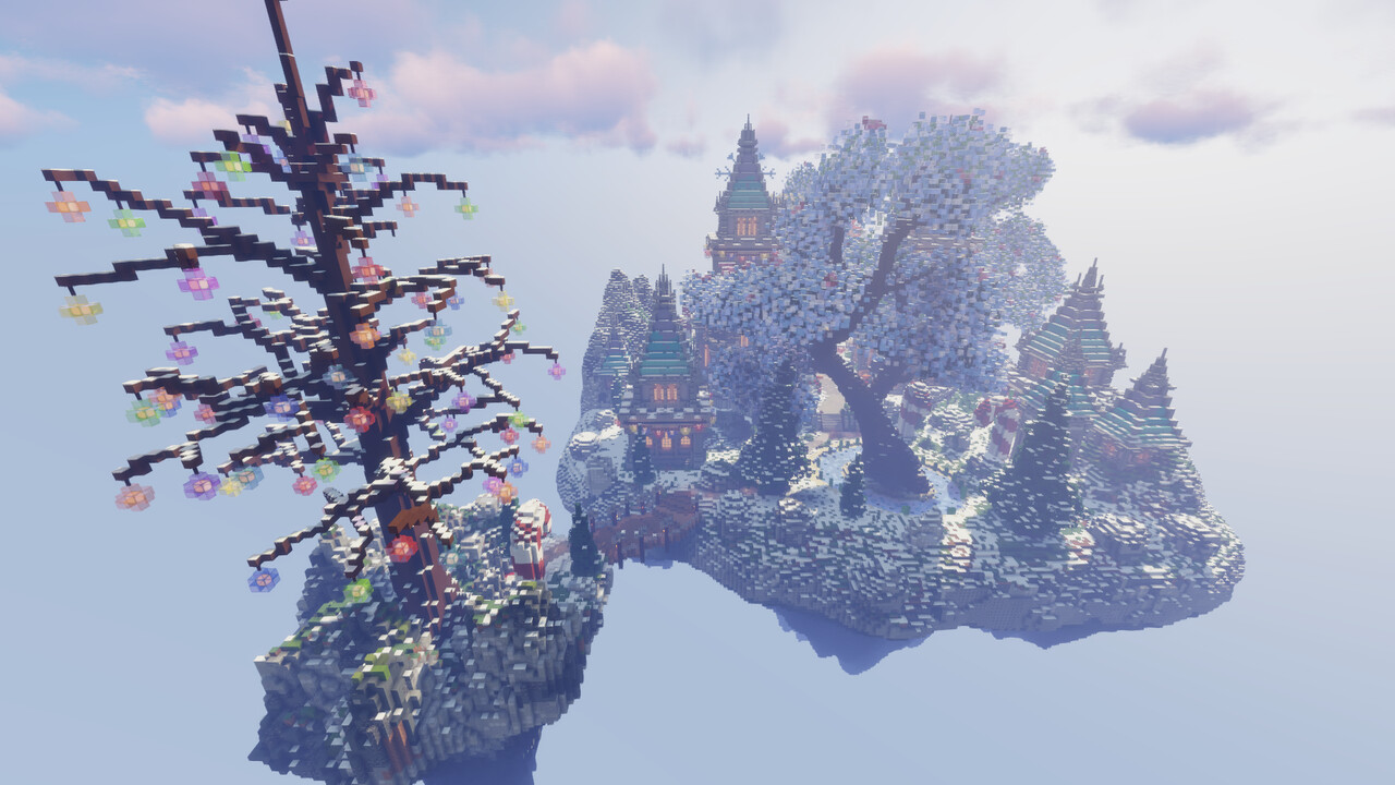 Sky Hub Spawn WINTER EDITION Minecraft Map