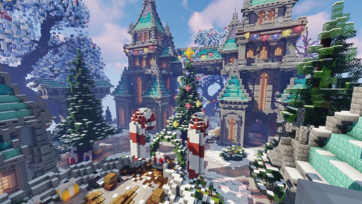 Sky Hub Spawn WINTER EDITION Minecraft Map