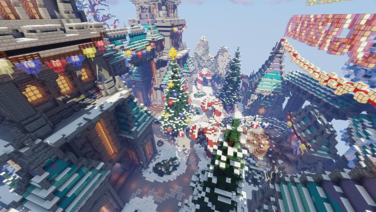 Sky Hub Spawn WINTER EDITION Minecraft Map