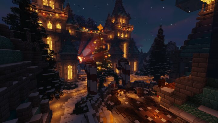Sky Hub Spawn WINTER EDITION Minecraft Map