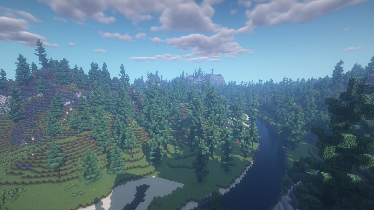 River among the hills Minecraft Map