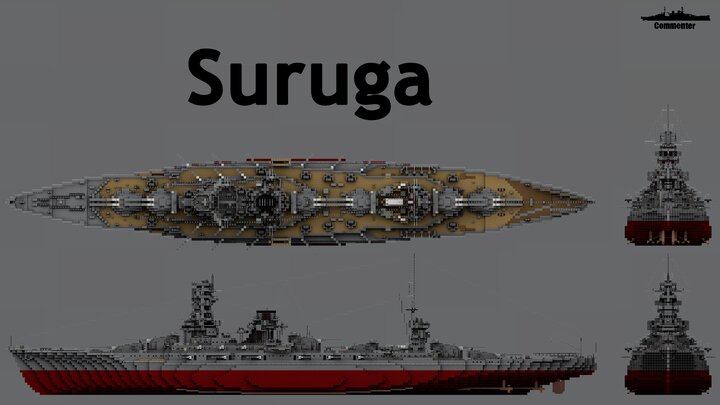 IJN Suruga 1:1 Scale (Fictional Battleship) Ft Renown Minecraft Map
