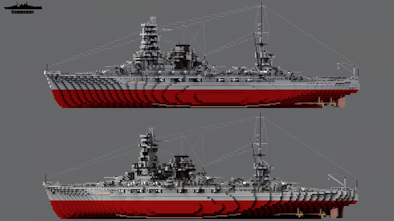 IJN Suruga 1:1 Scale (Fictional Battleship) Ft Renown Minecraft Map