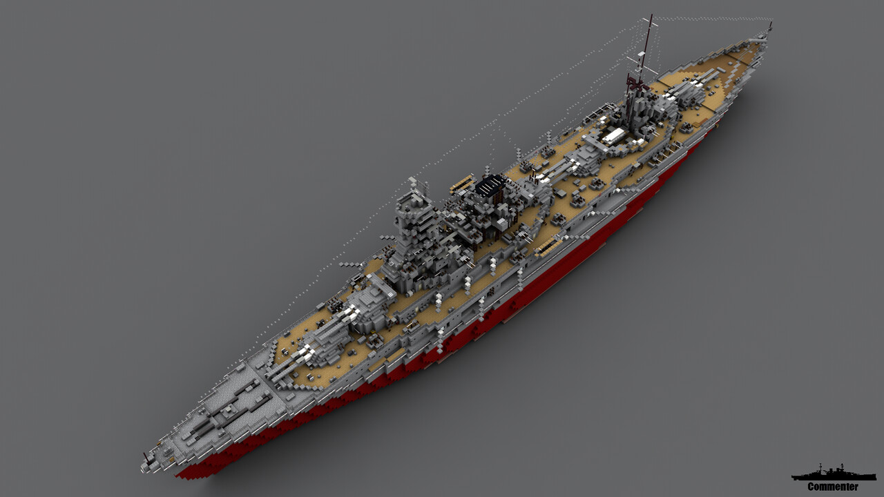 IJN Suruga 1:1 Scale (Fictional Battleship) Ft Renown Minecraft Map