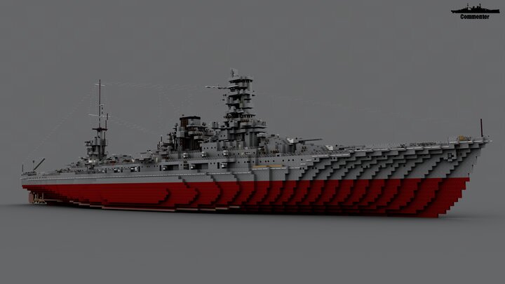IJN Suruga 1:1 Scale (Fictional Battleship) Ft Renown Minecraft Map
