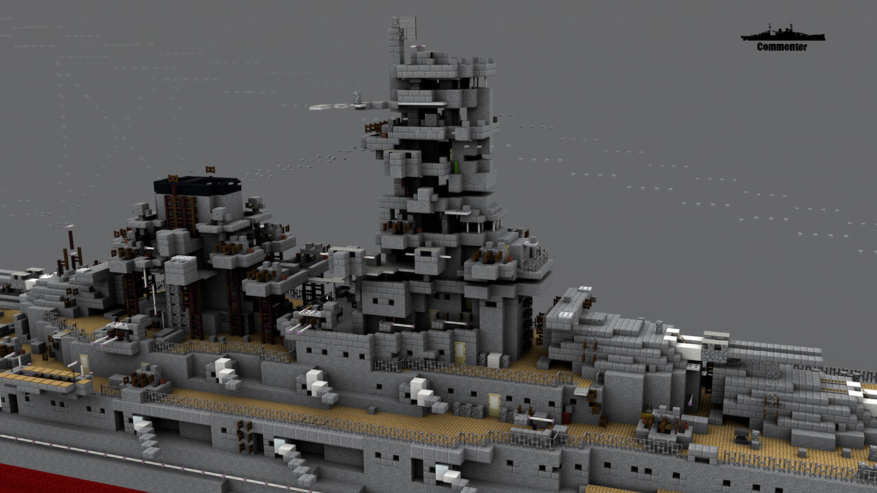 IJN Suruga 1:1 Scale (Fictional Battleship) Ft Renown Minecraft Map