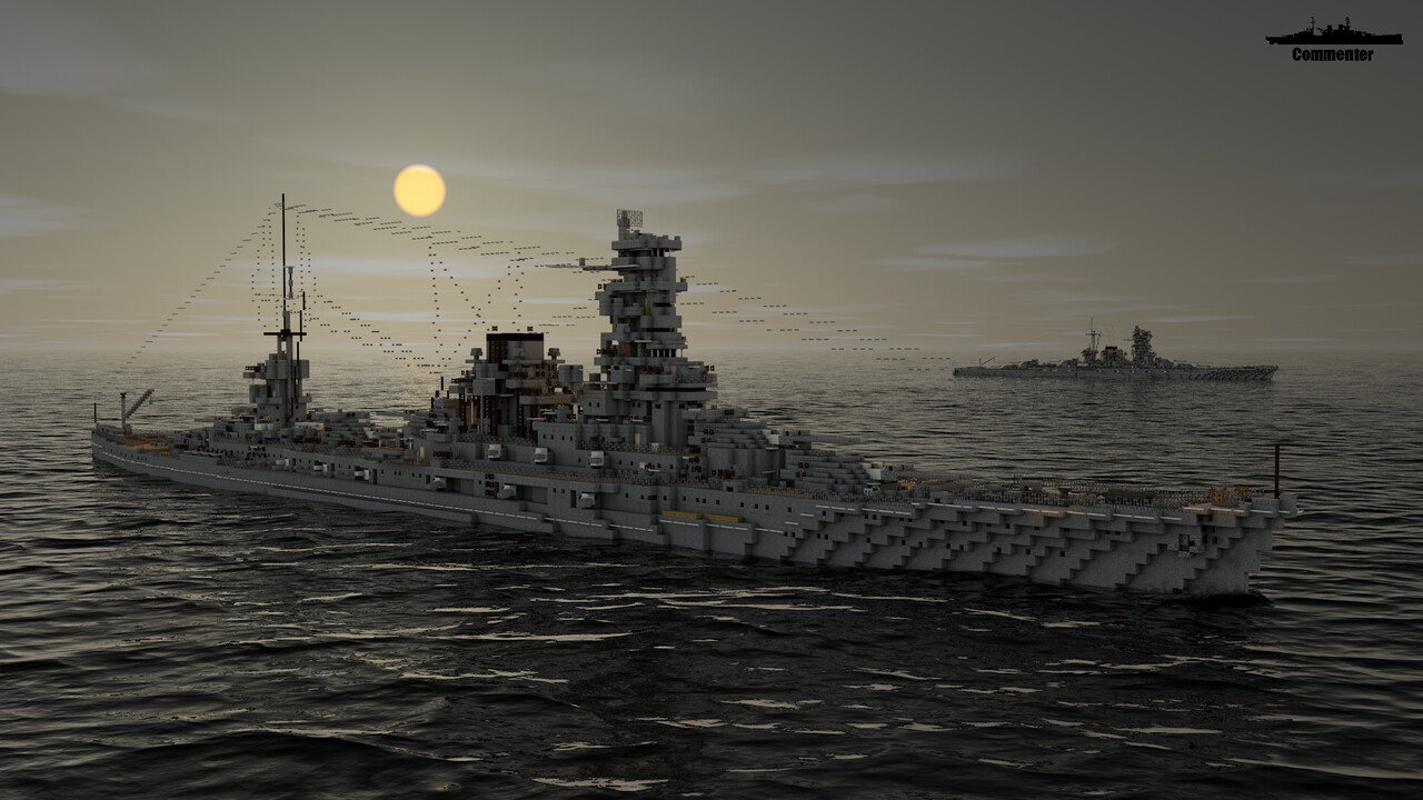 IJN Suruga 1:1 Scale (Fictional Battleship) Ft Renown Minecraft Map