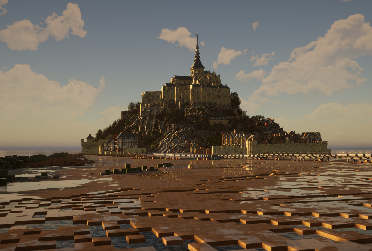 Mont-Saint-Michel, France 1:1 recreation Minecraft Map