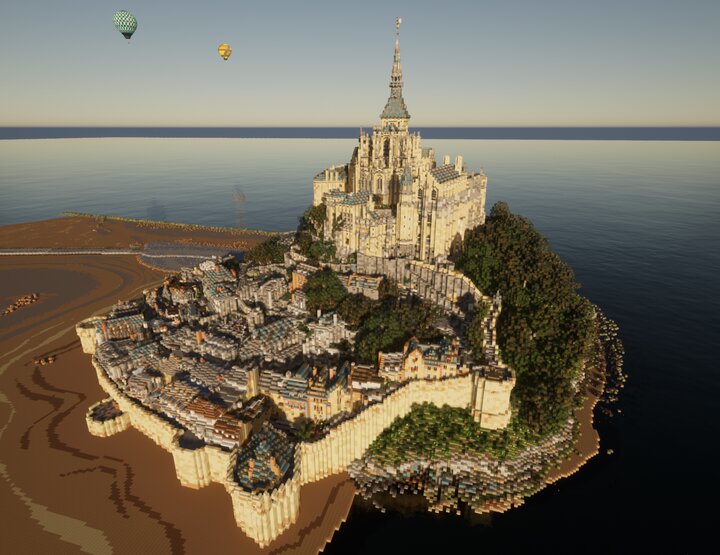Mont-Saint-Michel, France 1:1 recreation Minecraft Map